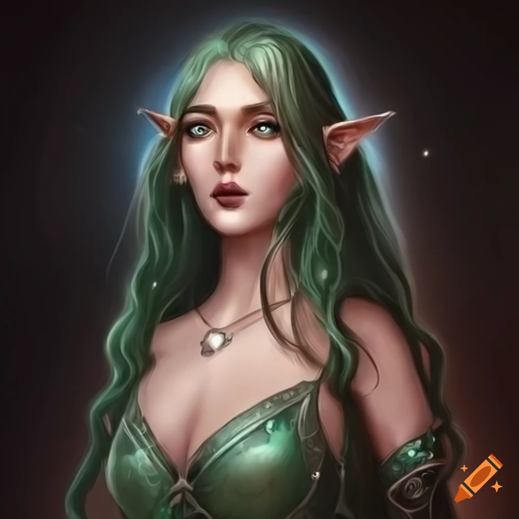 Portrait of an moon elf lady, beautiful, elegant, gorgeous on Craiyon