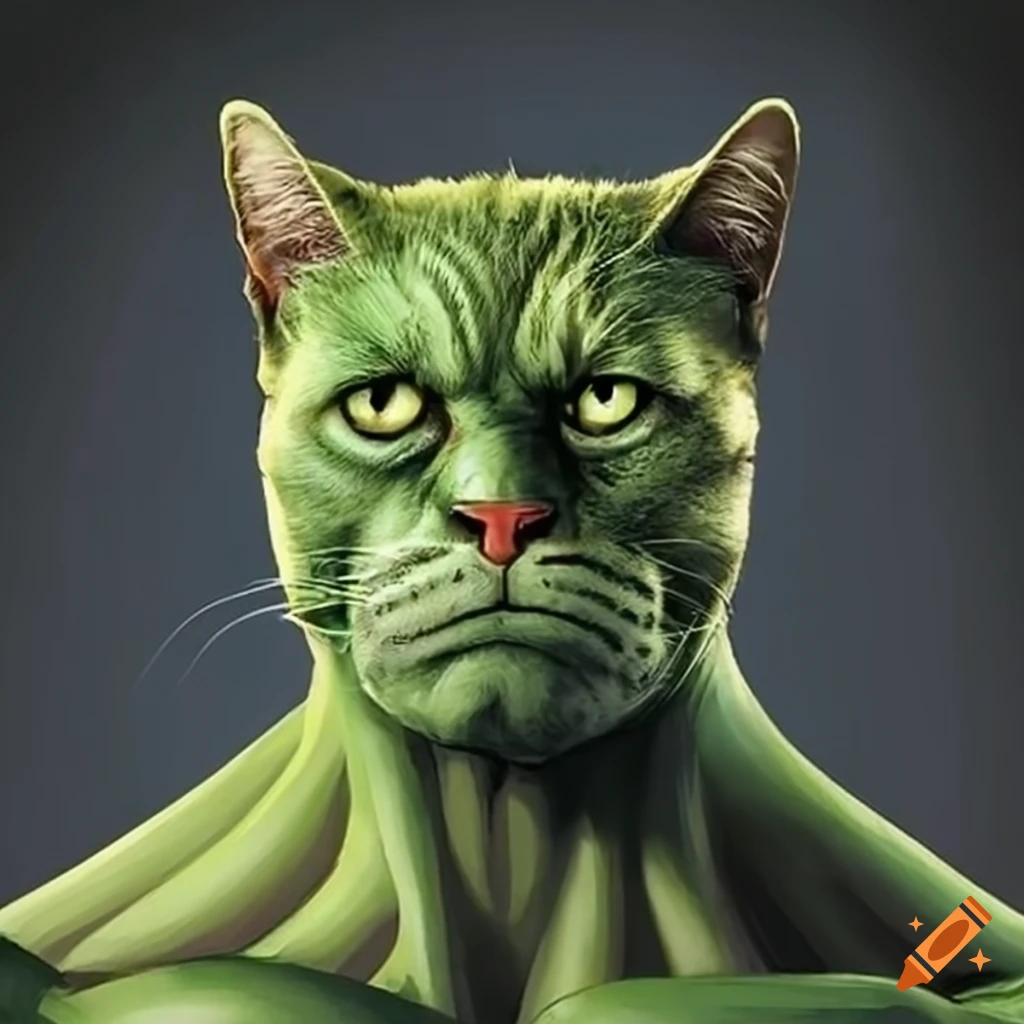 Hulk is a cat on Craiyon