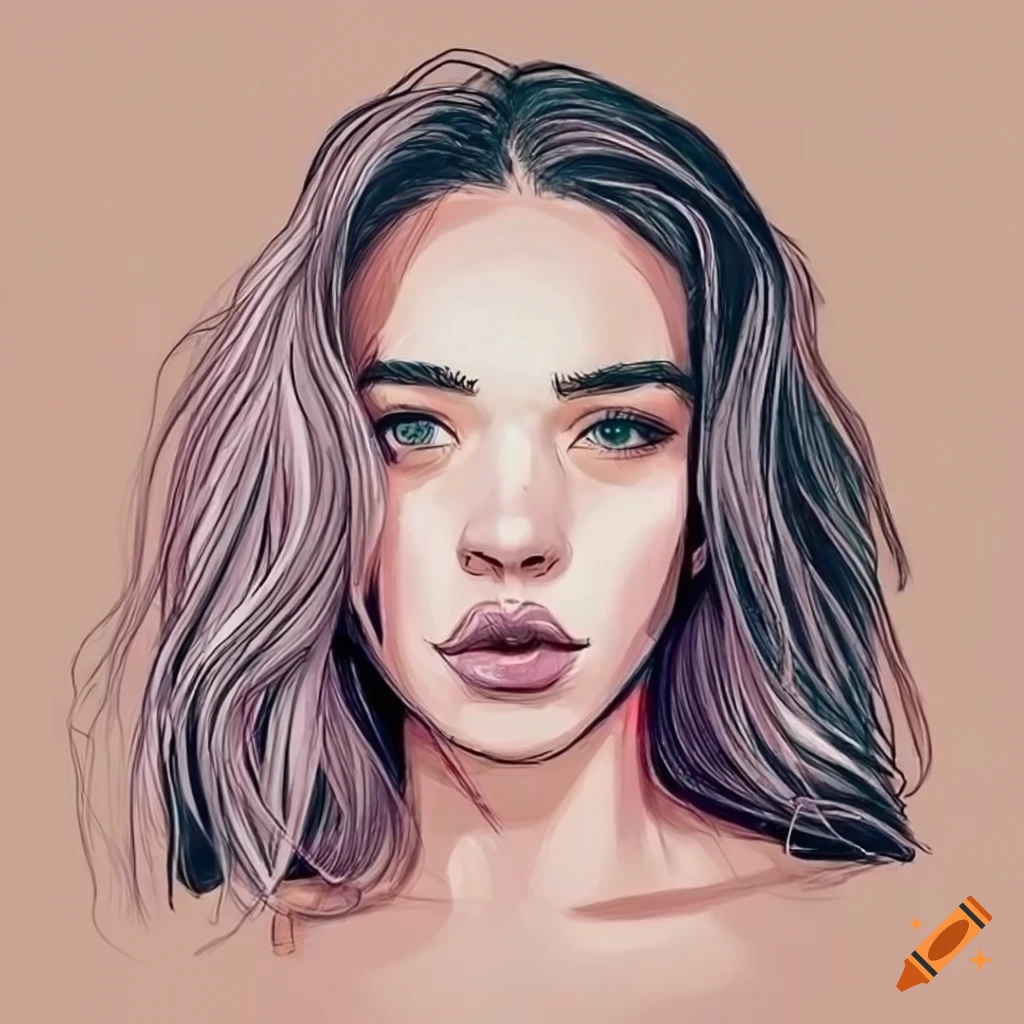 Outline drawing portrait