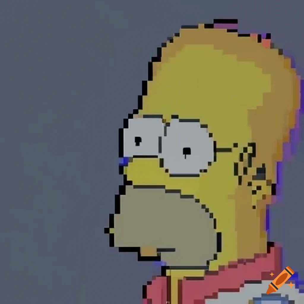Pixel homer simpson's head on Craiyon