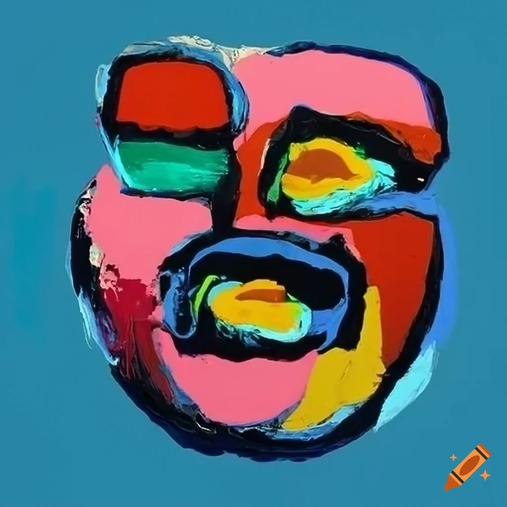 In the style of style of Karel Appel, a painting, abstract ...