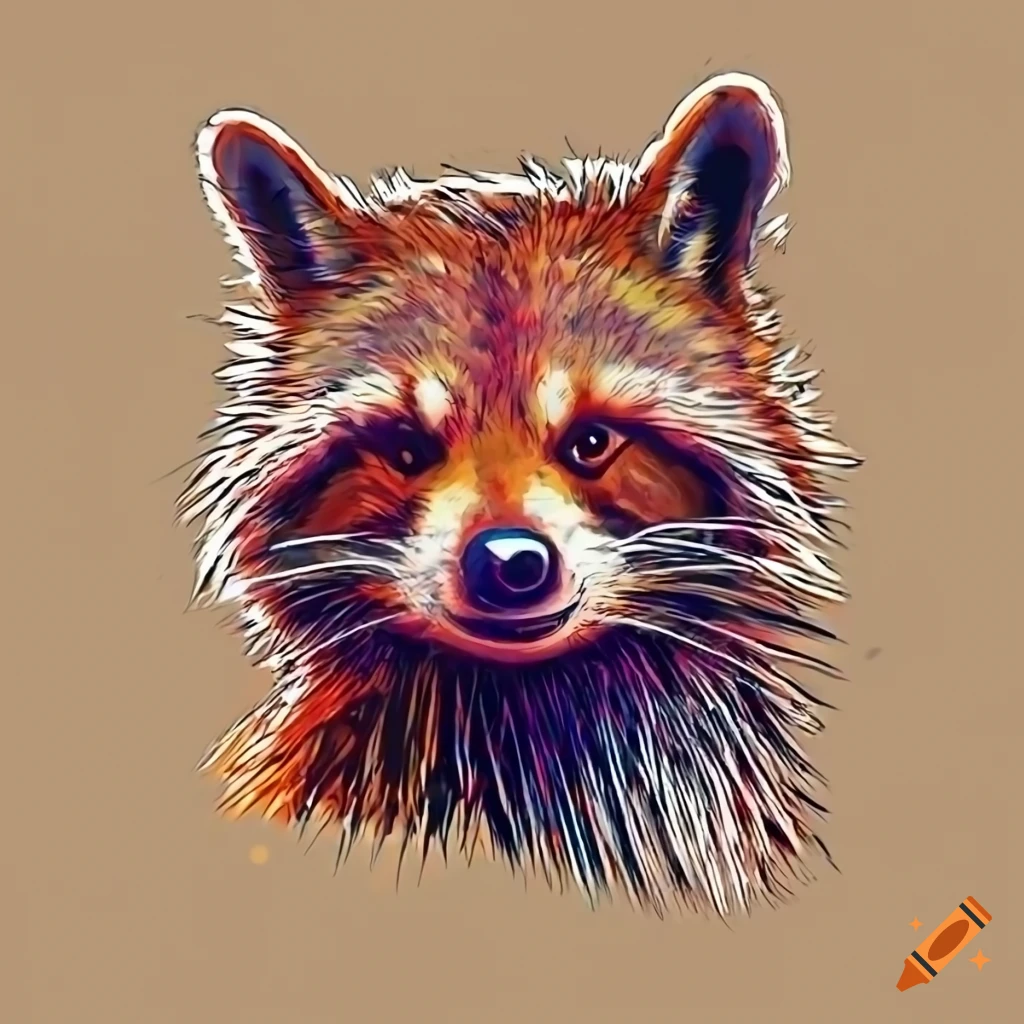 , red raccoon, racing. logo for t shirt on Craiyon