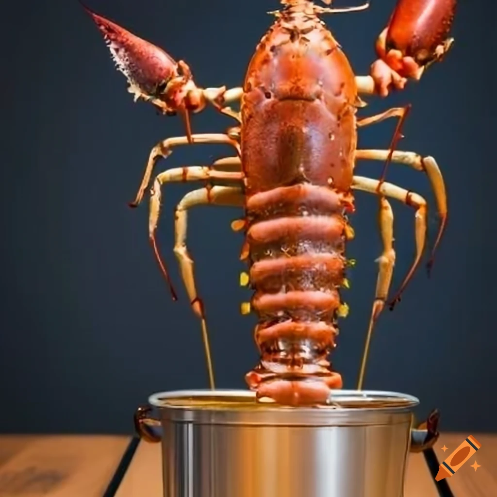 A lobster holding a trophy cup on Craiyon