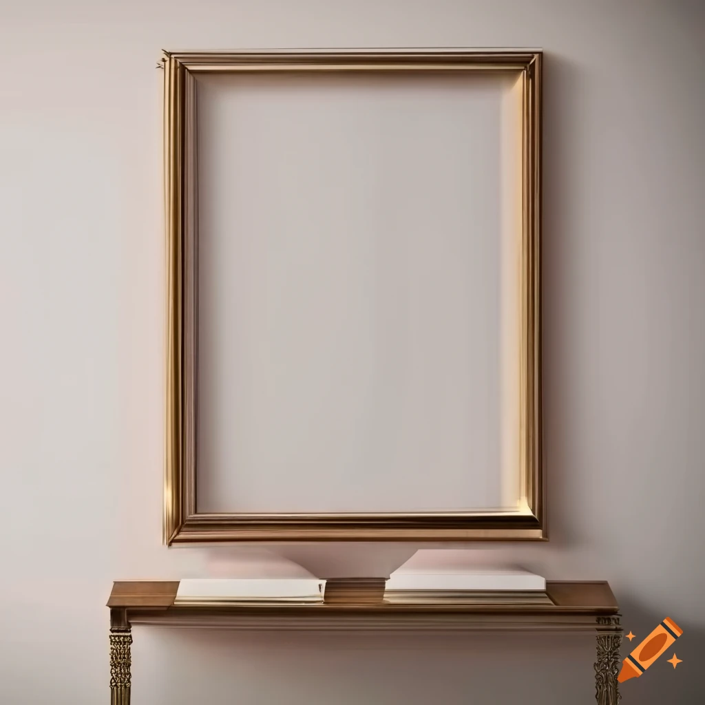 Showcase an elegant frame mockup in a formal dining room, with a long ...