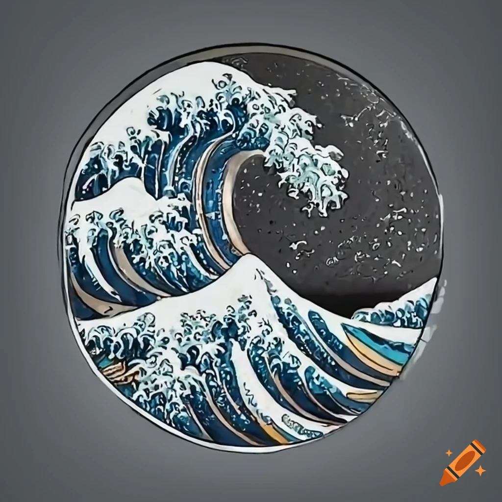 Kanagawa wave inside a glass