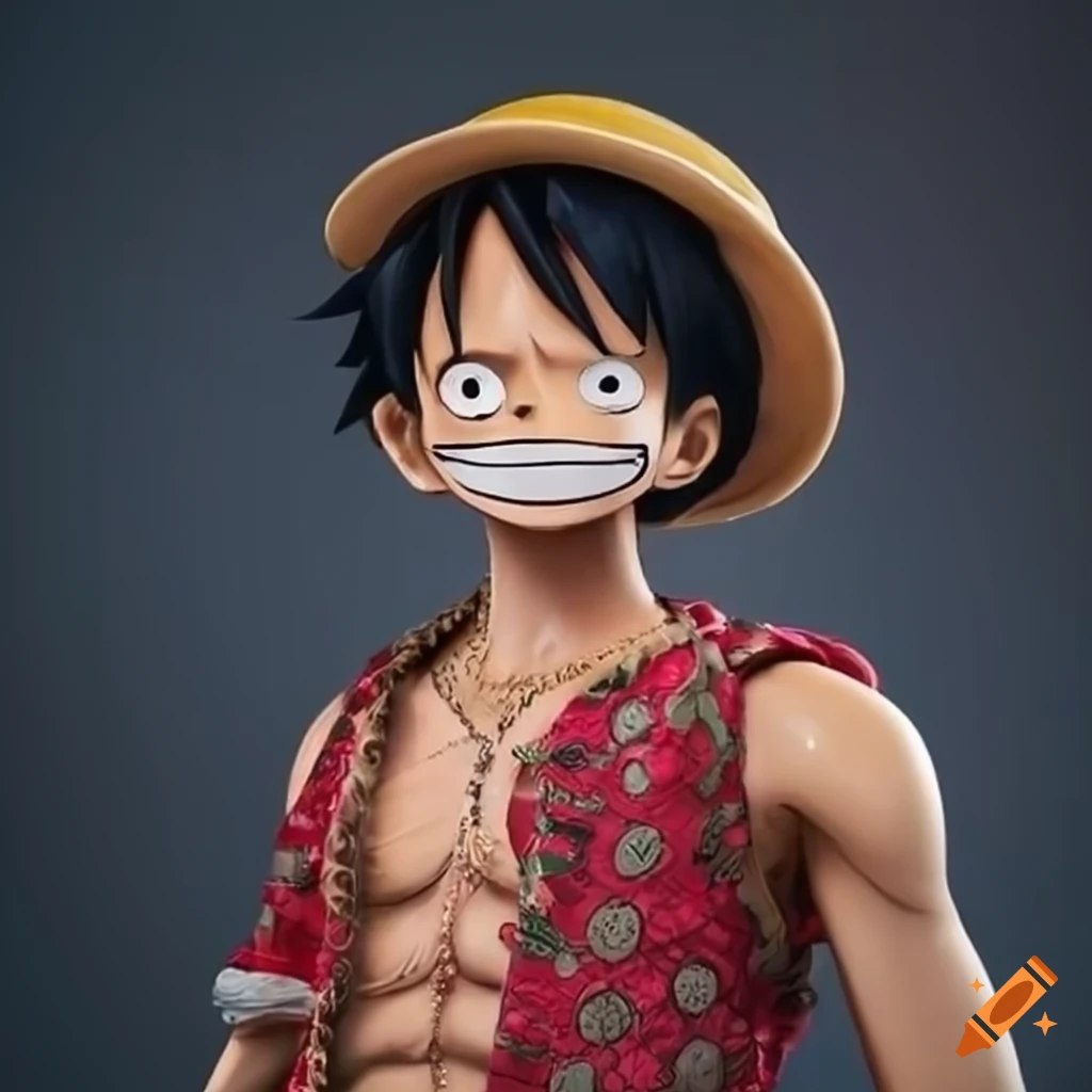 Luffy wearing a gucci outfit