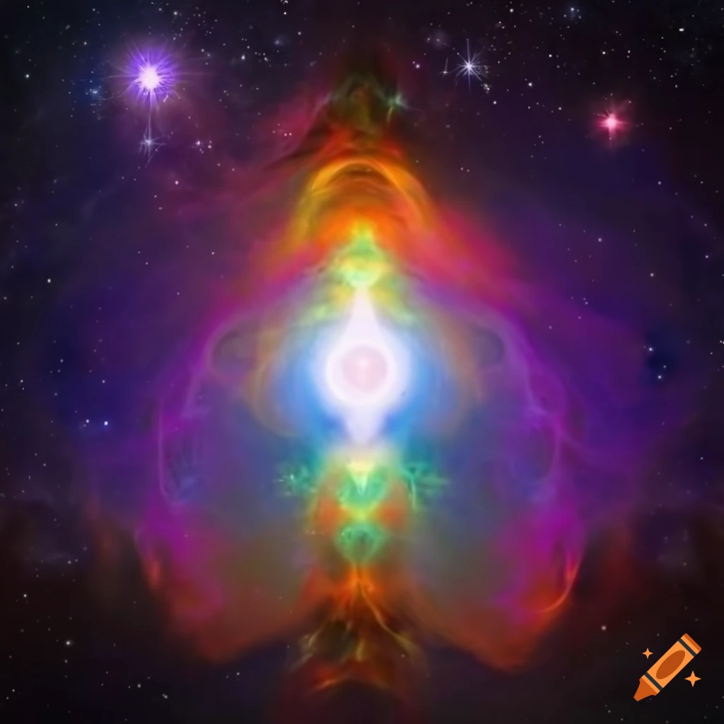 A luminous celestial entity, shimmering with the colors of the cosmos. It would possess a serene ...