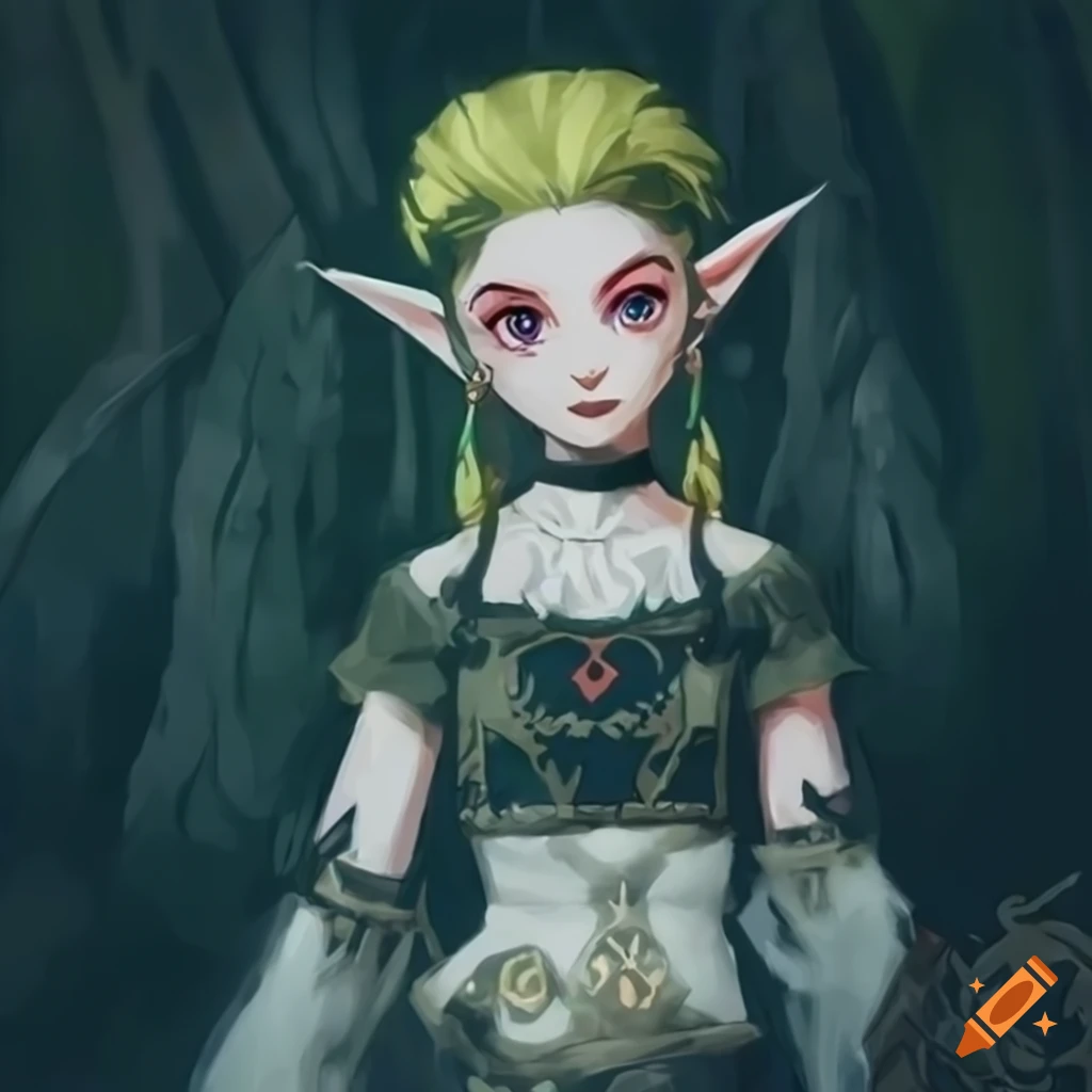 Legend of zelda series original character with a gothic themed aesthetic