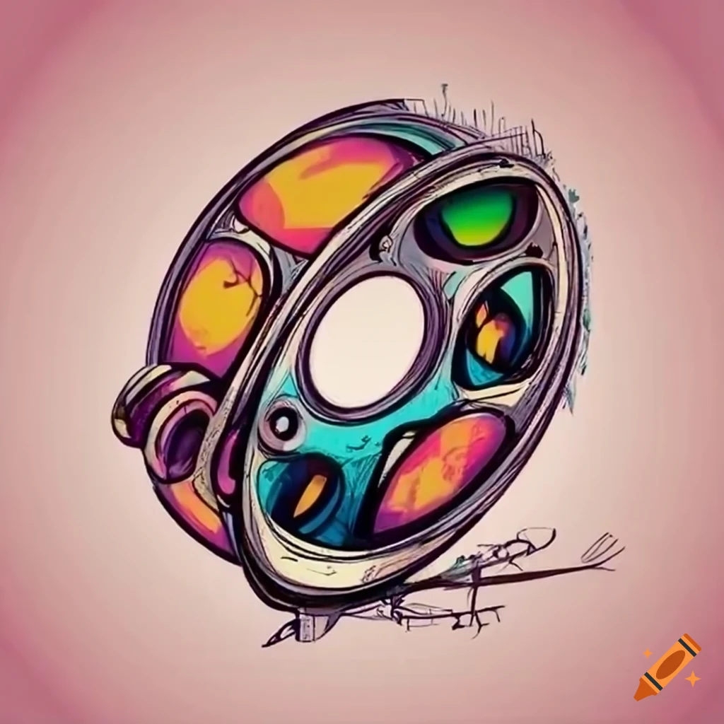 Film reel in graffiti style on Craiyon