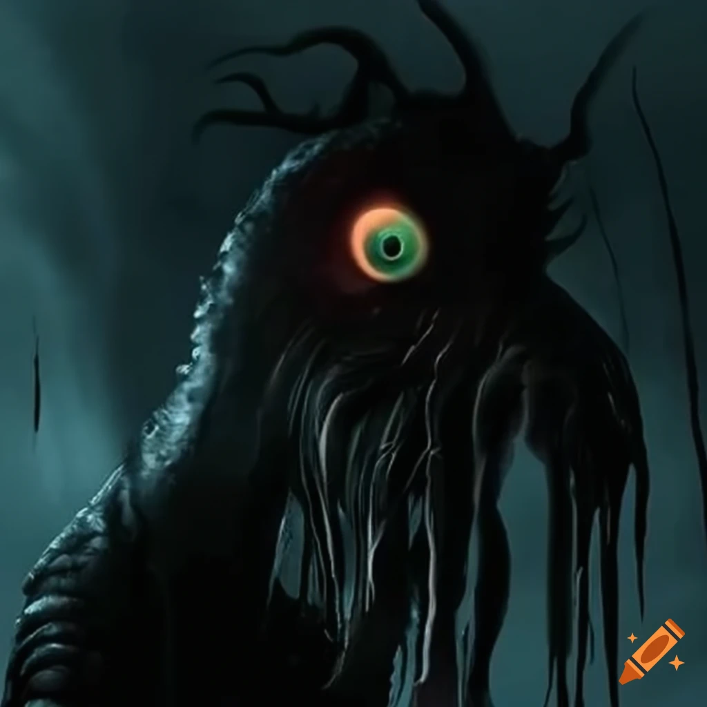 Mysterious creature shining in the dark on Craiyon