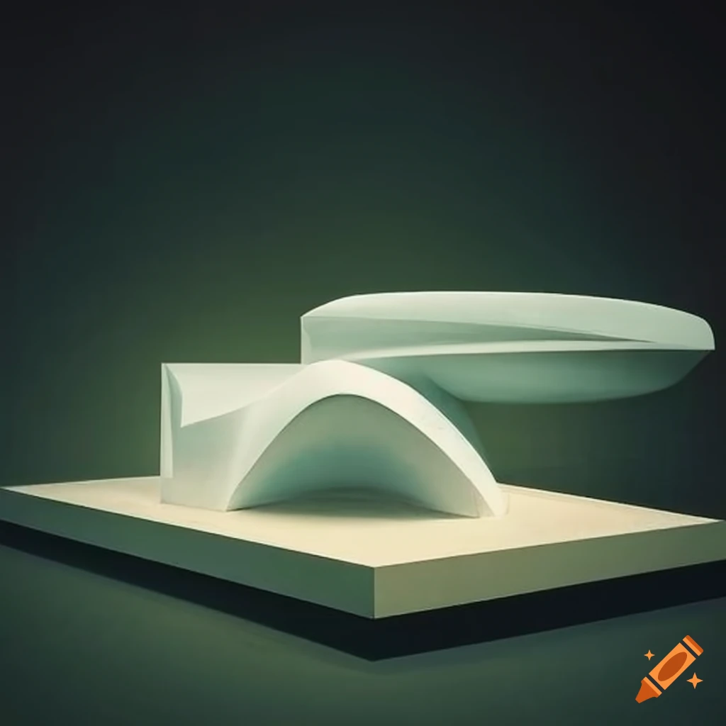 A model of a modern architecture museum with stunning landscaping on ...