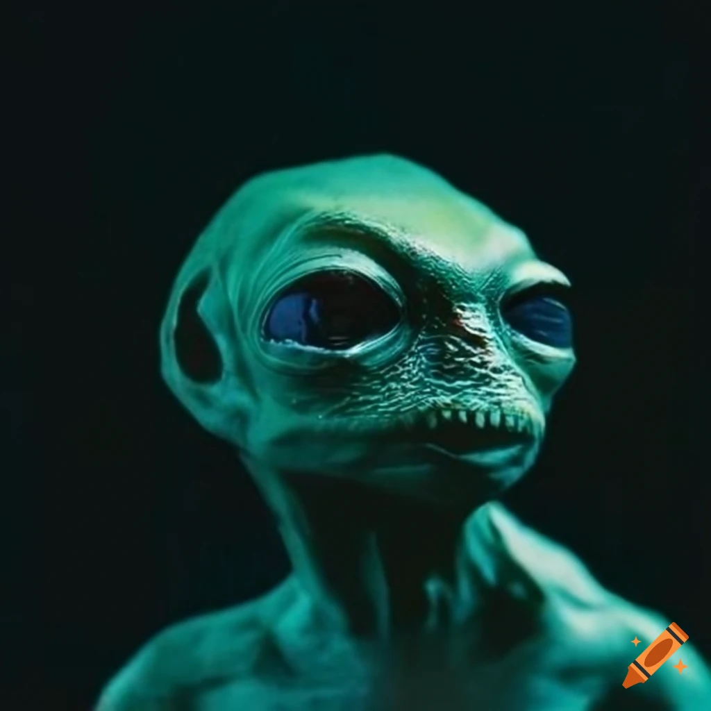 Kind reptilian alien polaroid circa 1977 on Craiyon