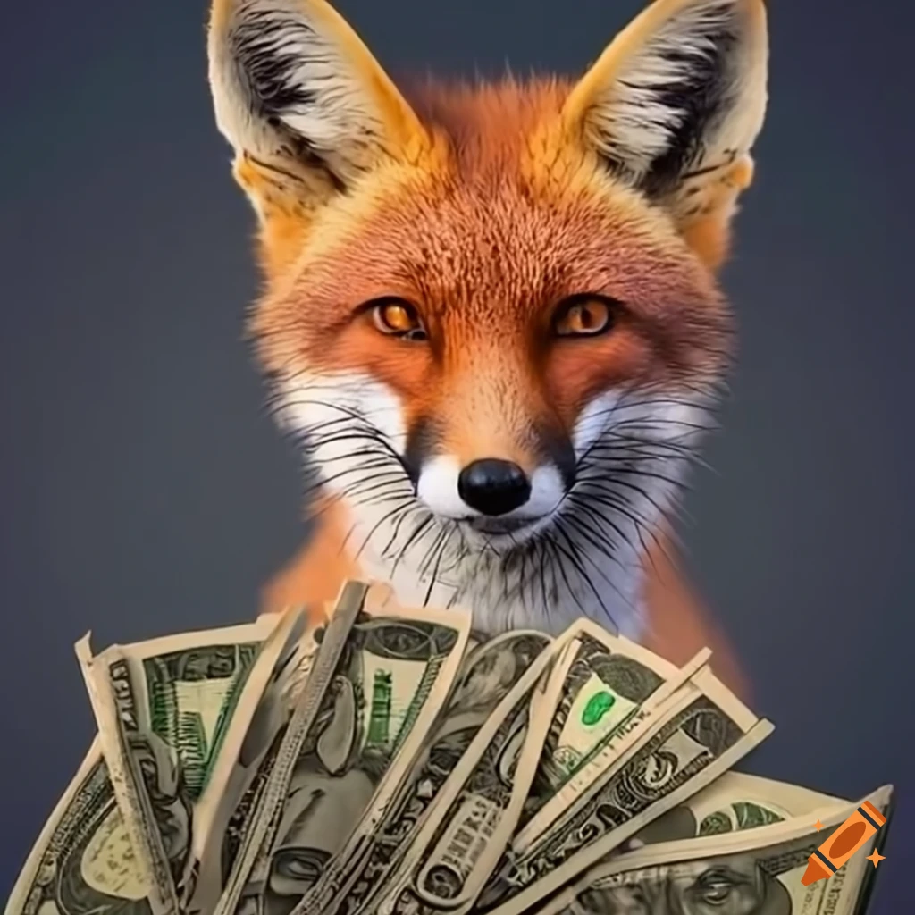 Fox with money on Craiyon