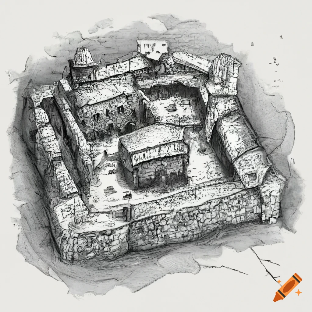 Generate rpg map of 16 century fort on Craiyon