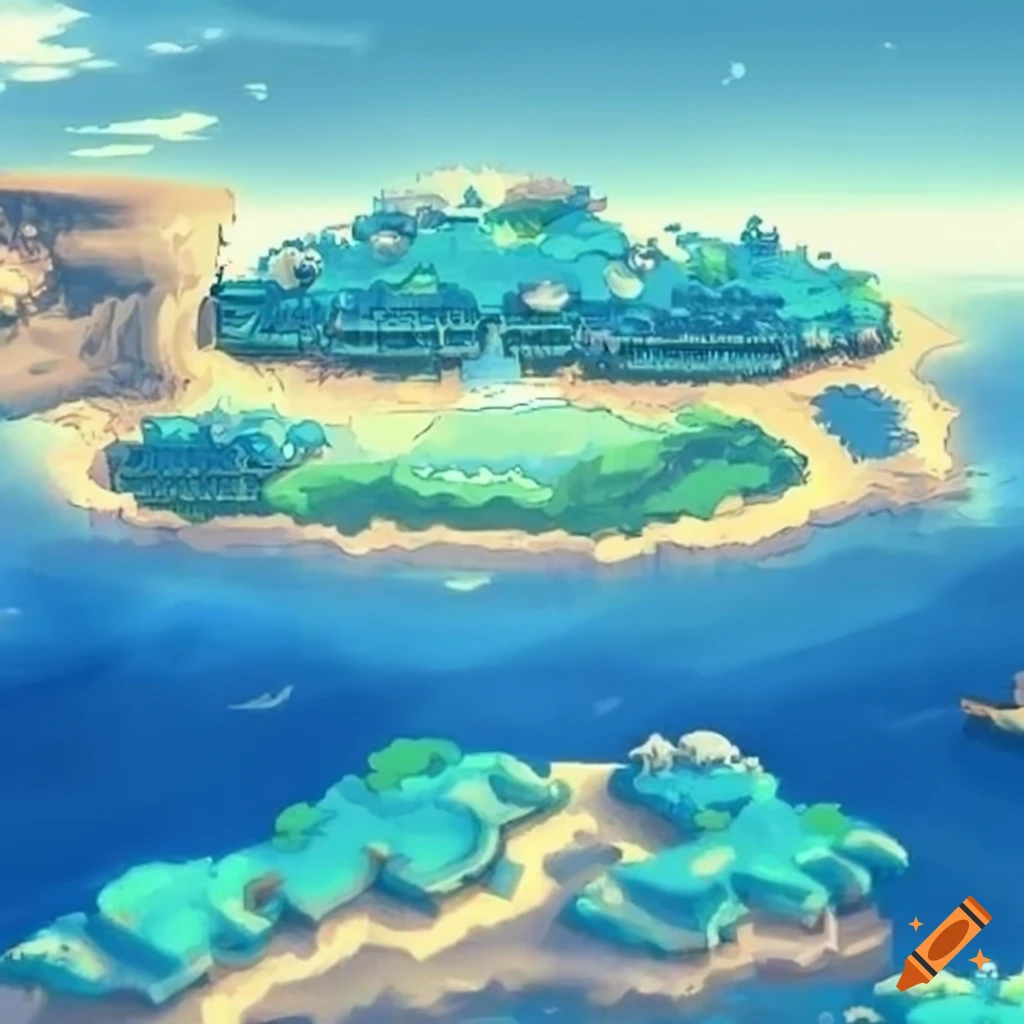 An archipelago in the middle of the ocean, pokemon firered styled