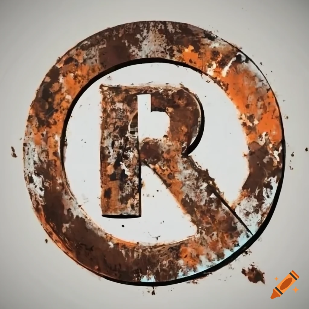 Round logo big rusted letter r