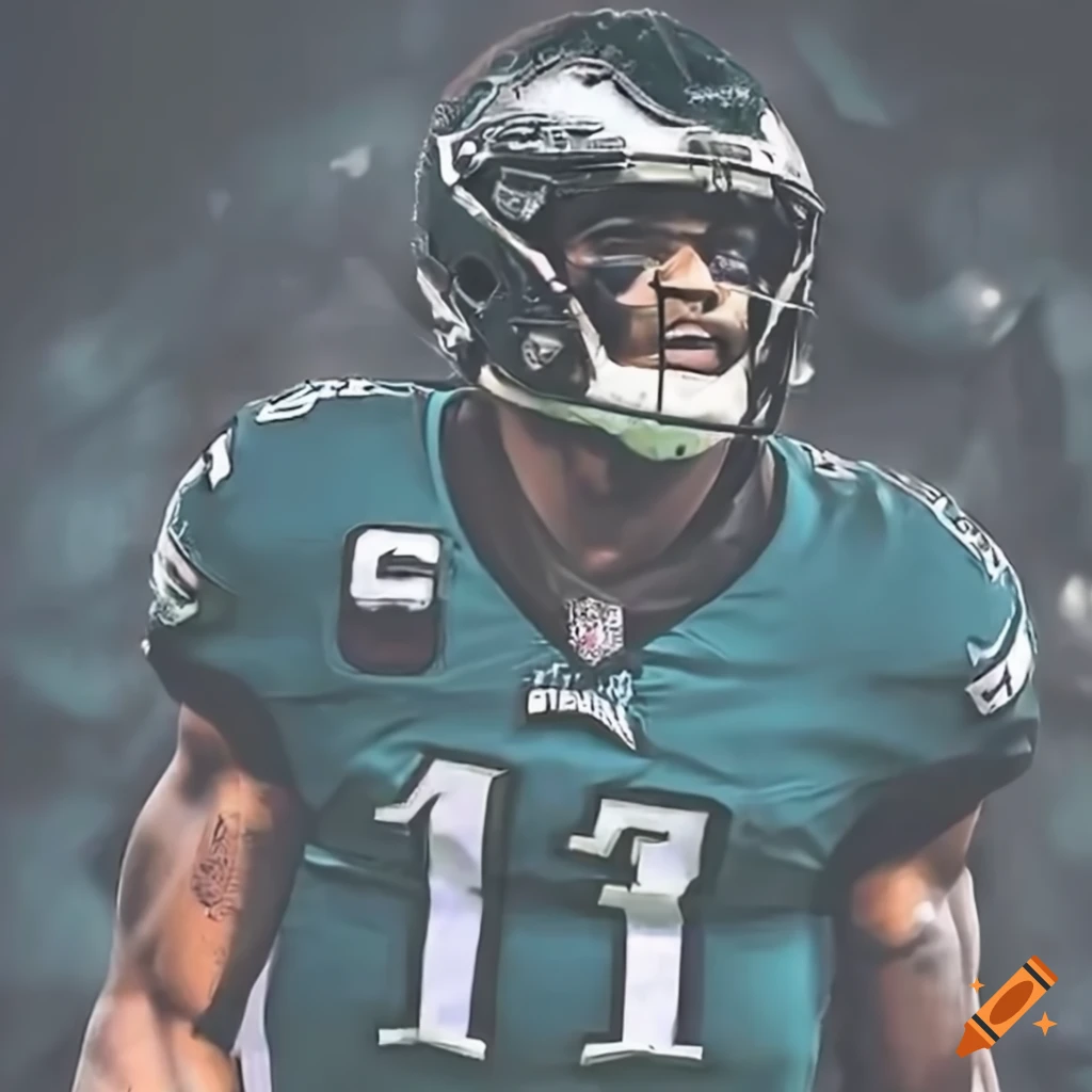 A portrait of jalen hurts with a dreamy aesthetic on Craiyon