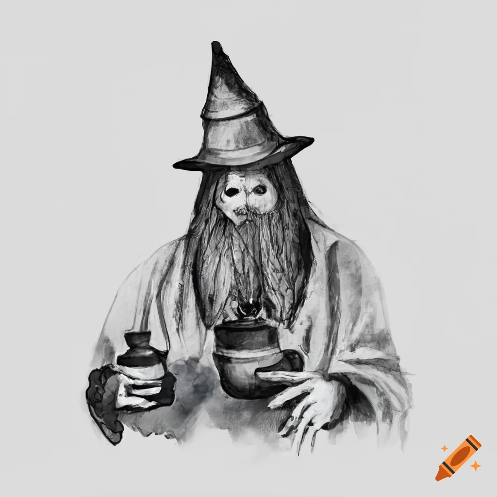 Wizard holding potions