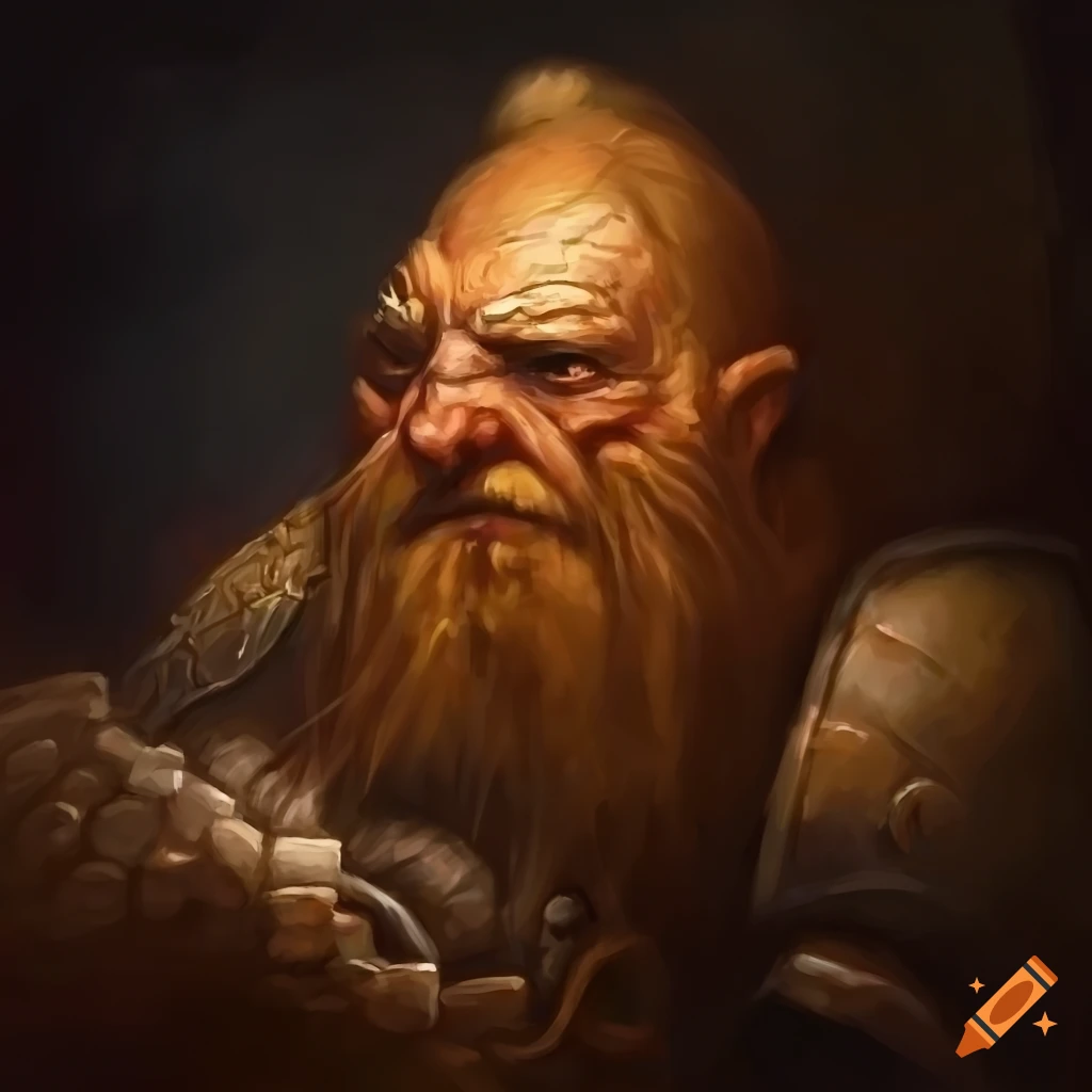 A dwarven lord, detailed oil painting, lantern, epic