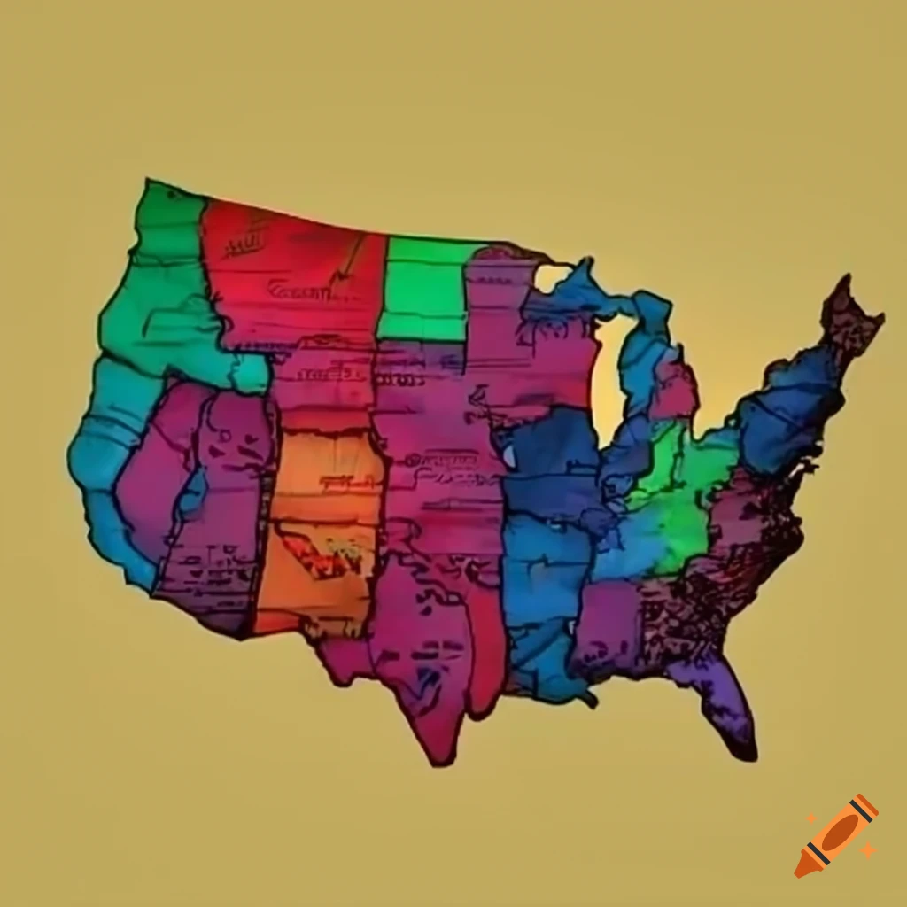Cartoonish happy juneteenth usa map