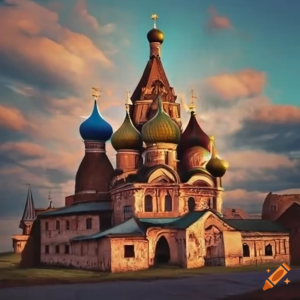 An ancient cityscape of medieval russia on Craiyon