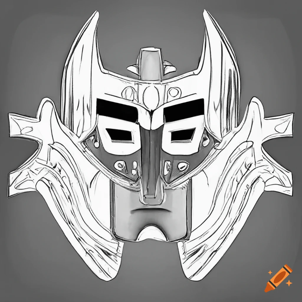 A beautiful and simple ethnic mask with symmetrical features that looks ...