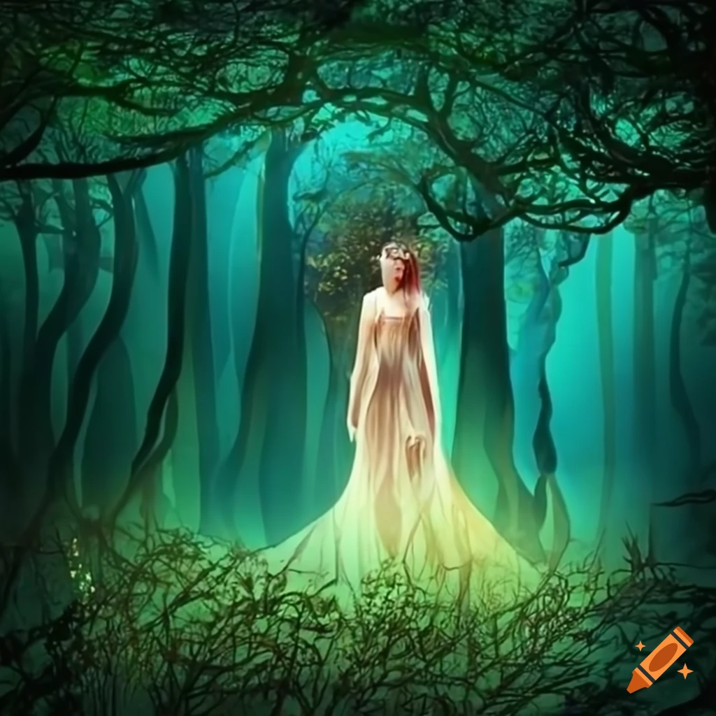 Mother Nature in a forest on Craiyon