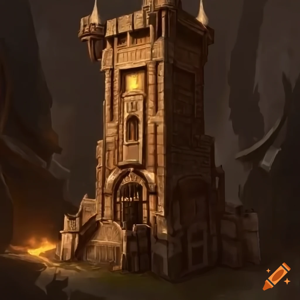 Dwarven watchtower, icon, plan view, pathfinder kingmaker on Craiyon