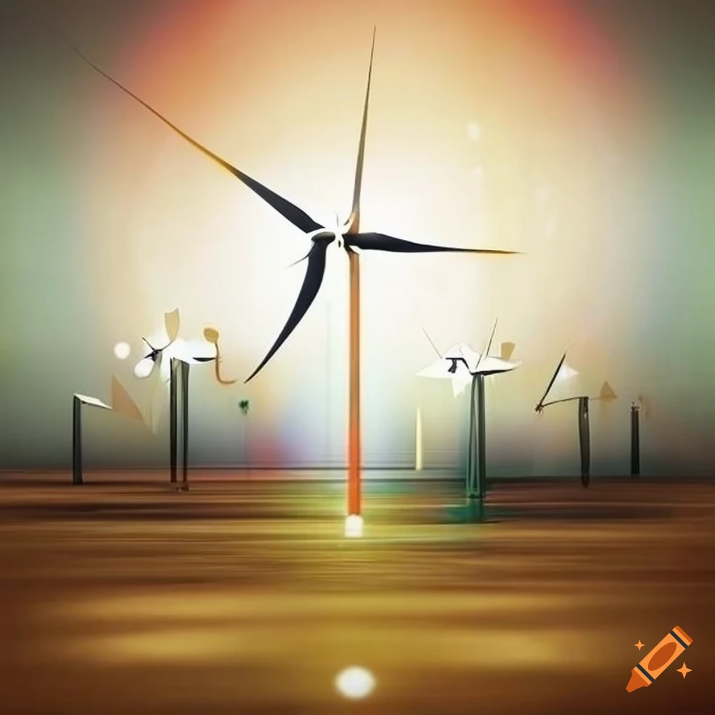 A poster, using wind and solar energy