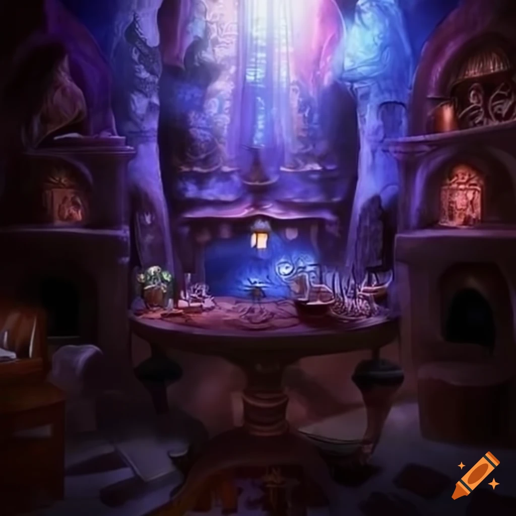 Fantasy wizard room on Craiyon