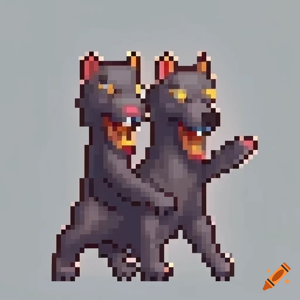 Pixelated cerberus on Craiyon