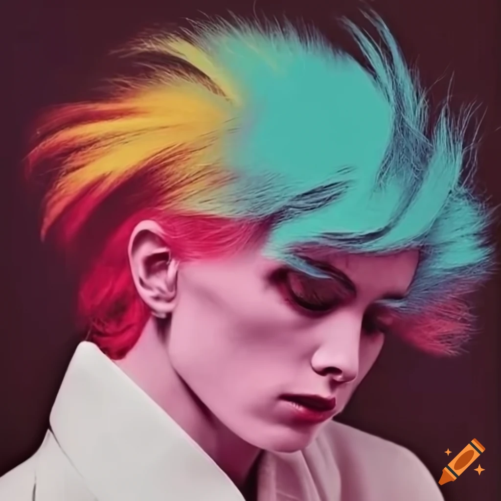 Andy Warhol hair fashion photography editorial AI on Craiyon