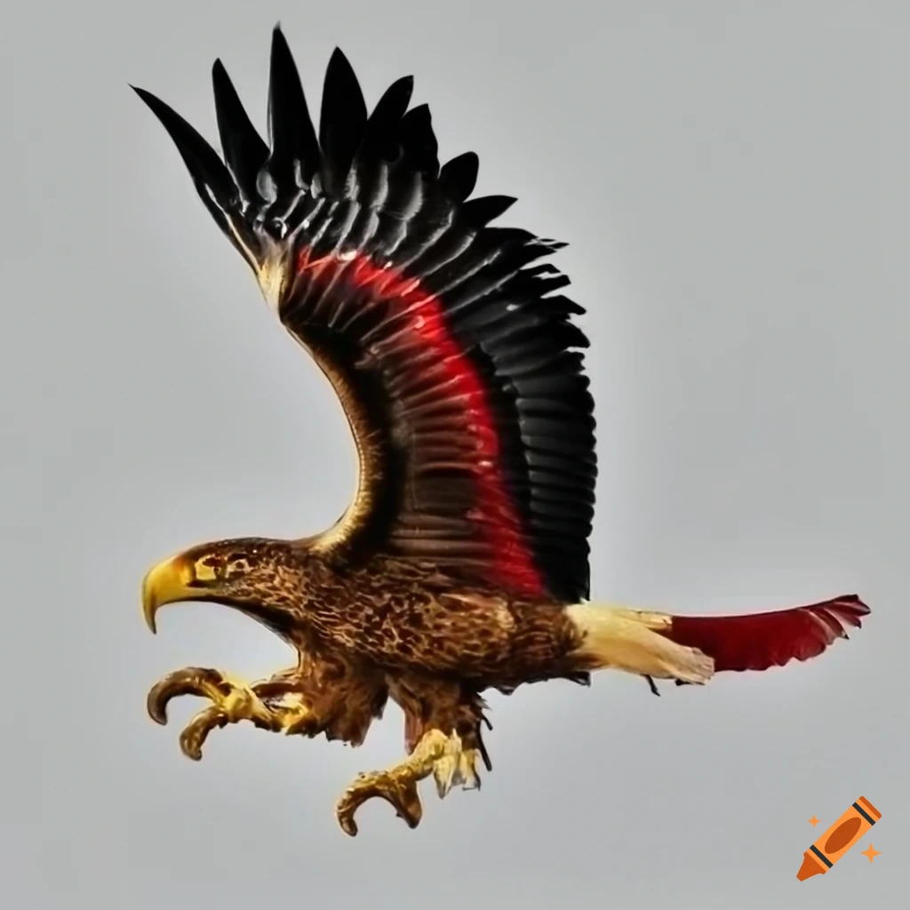 Eagle in black red gold