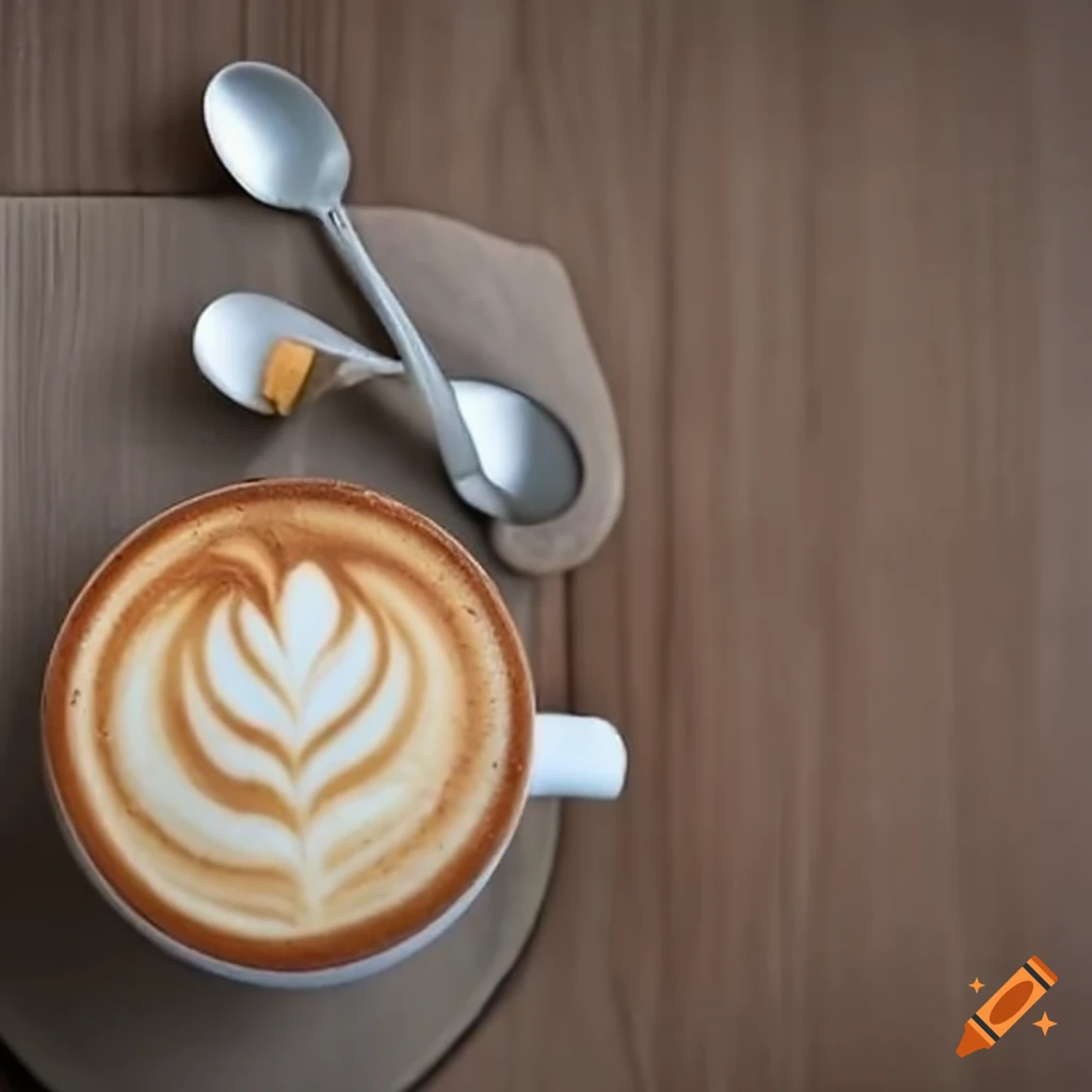 A latte decorated with frothy milk and cinnamon powder