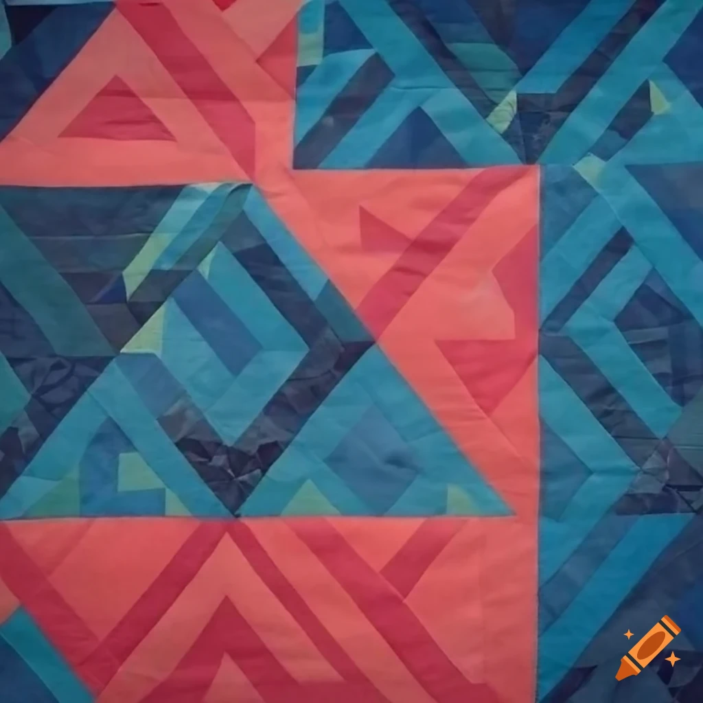 Colorful geometric quilting design, inspired by matisse's art