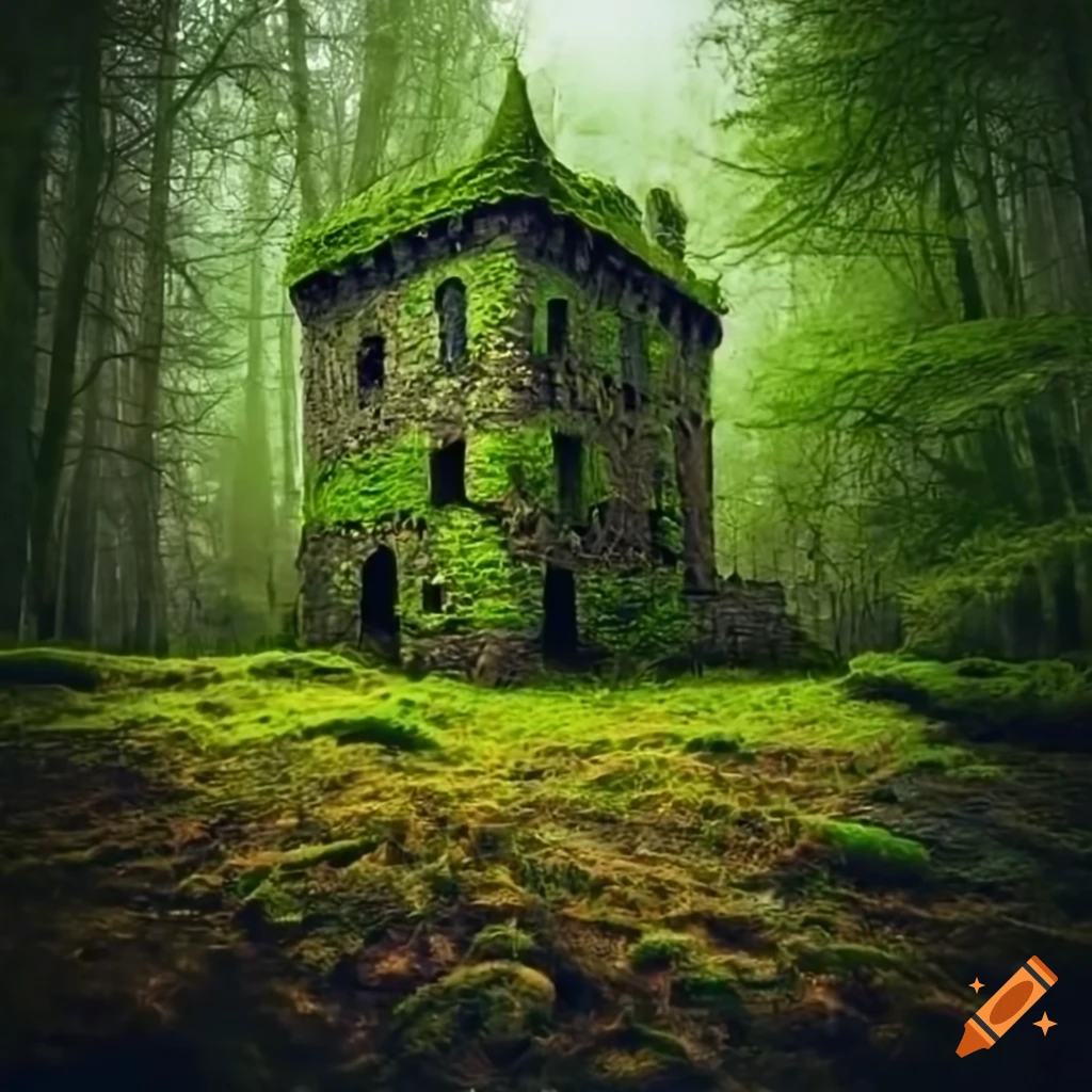 Old mossy castle in the forest
