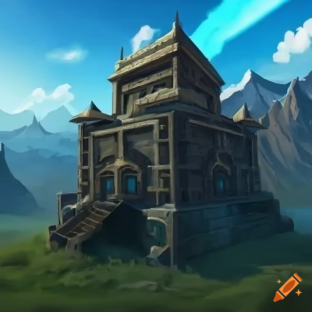 Dwarven bank building, pathfinder kingmaker, mountain glen background ...