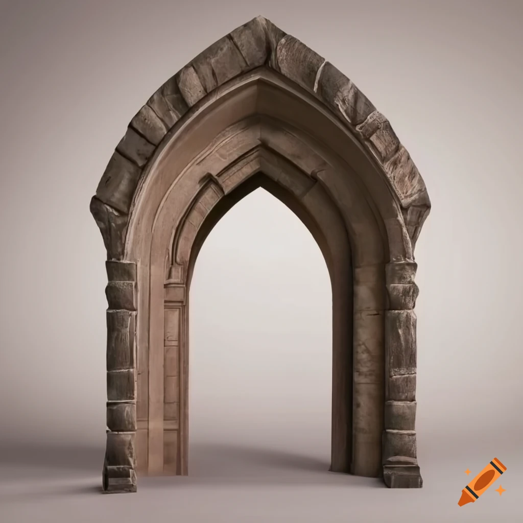 A pointed-arch stone doorframe leading to another dimension