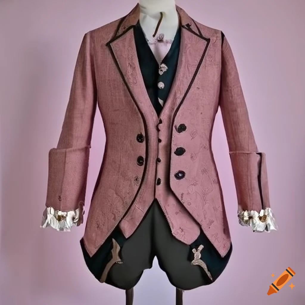 Victorian short breeches and waistcoat set, made using pastel pink ...