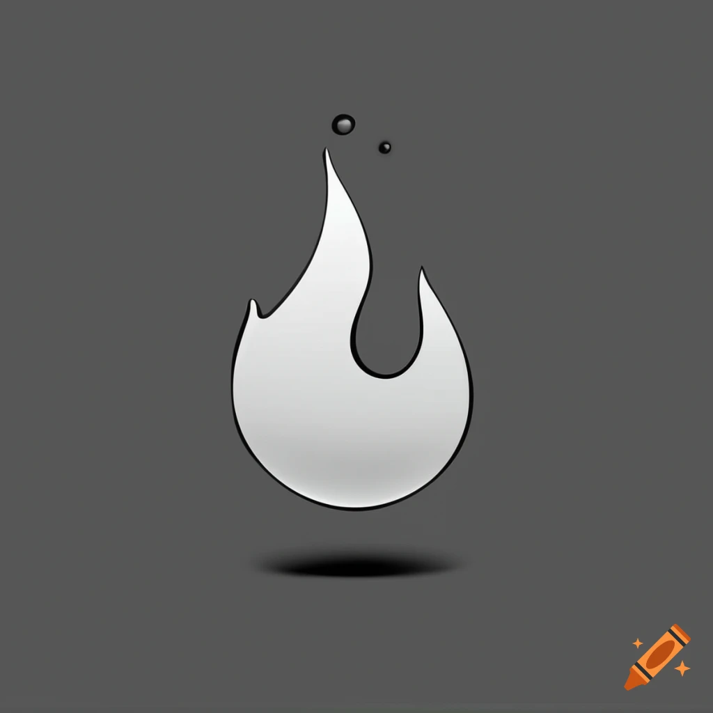 Tinder icon app in water-liquid style on black background on Craiyon