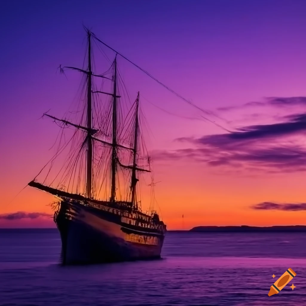 Award winning photograph; A Varangian ship approaching the coast of the ...