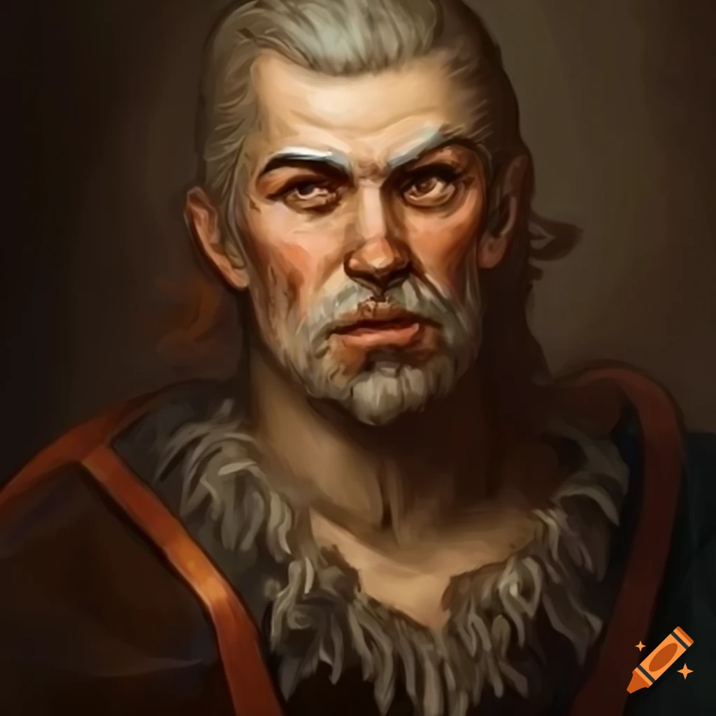 A portrait of Caelan, a D&D NPC that stands at a modest height of 5 ...