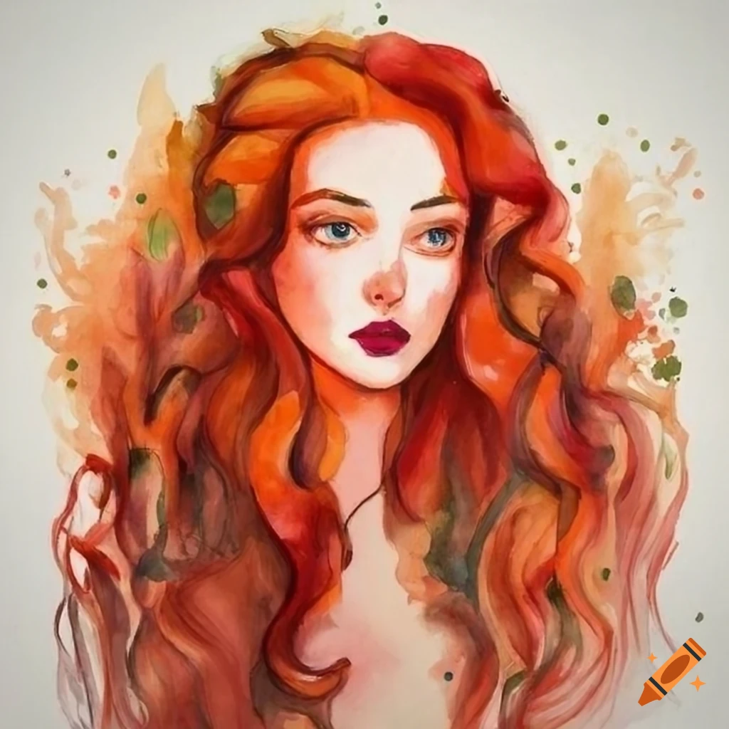 Watercolor Woman Hair