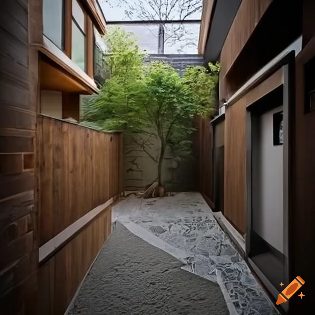 Small house with a small courtyard on Craiyon