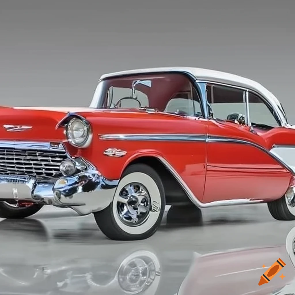 57 chevy white background on Craiyon