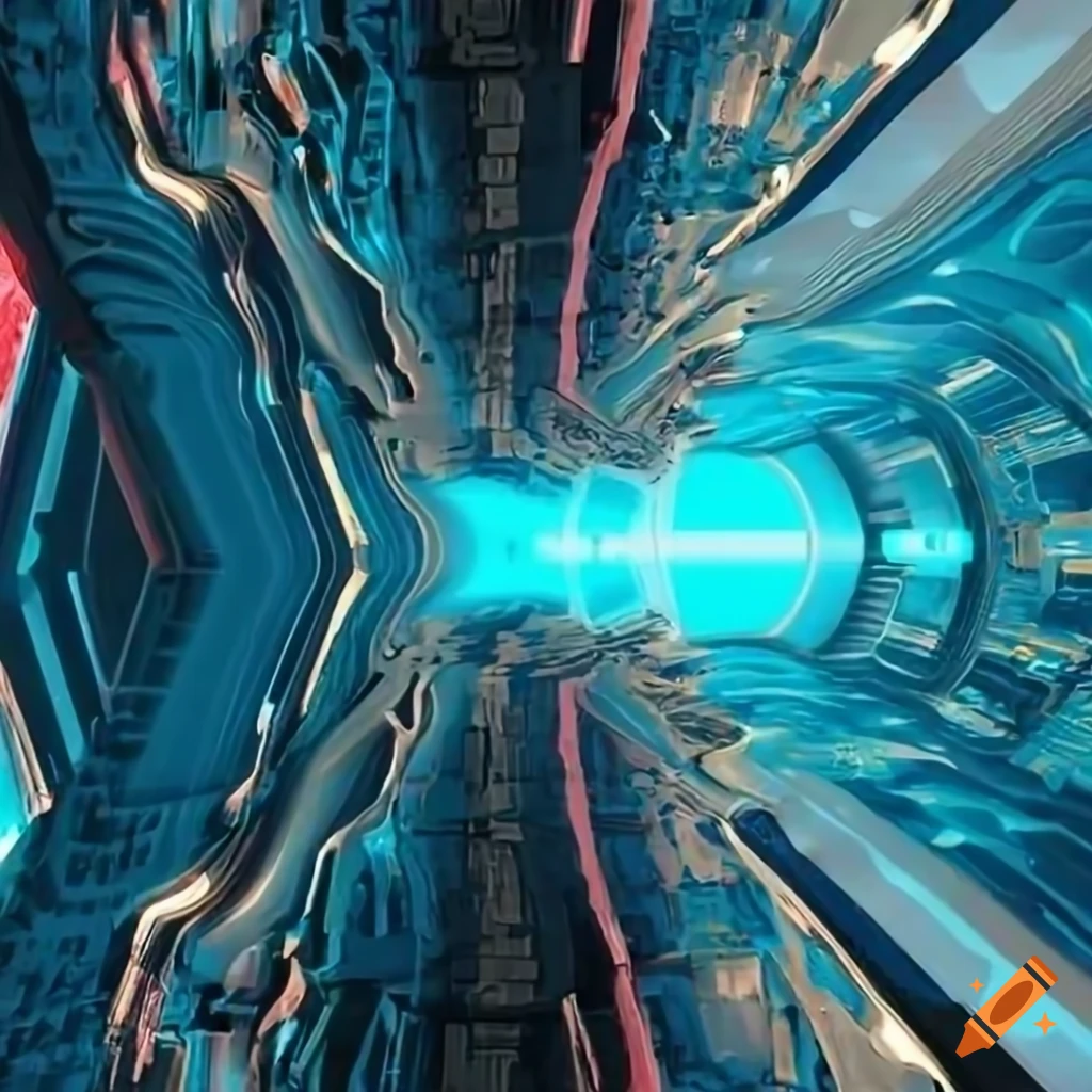 Futuristic scifi monument, embedded in the ocean floor, insanely ...