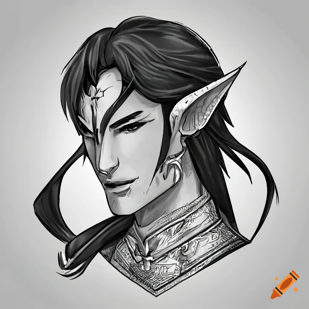 Black hair male xaela, with scales around neck and elf ears from ffxiv ...