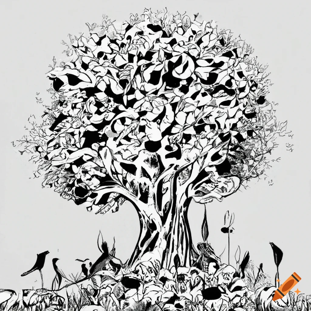 A tree with animals for leaves