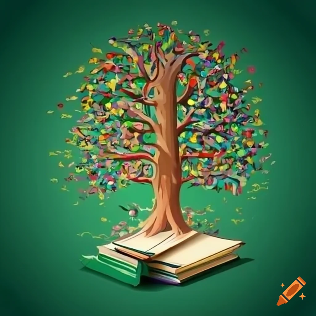 Tree with books around it