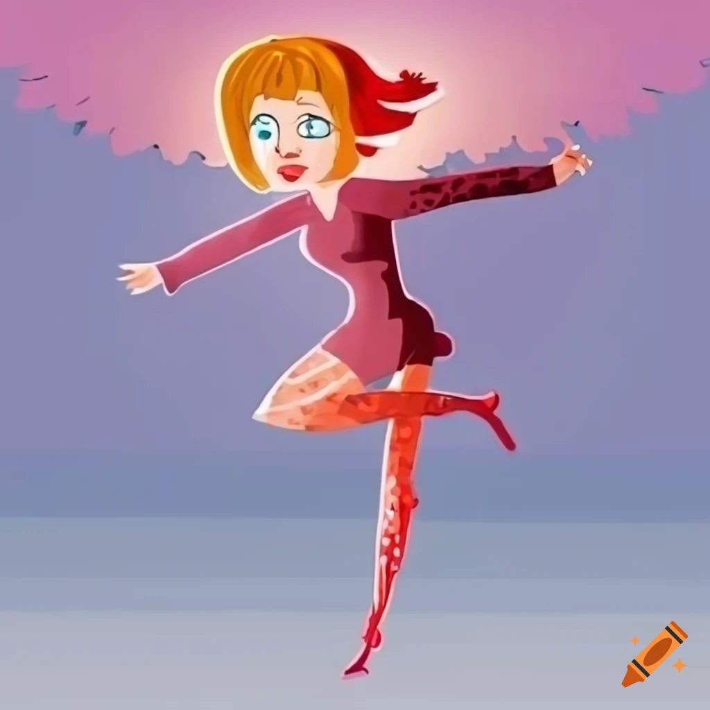 Cartoon woman flying on Craiyon